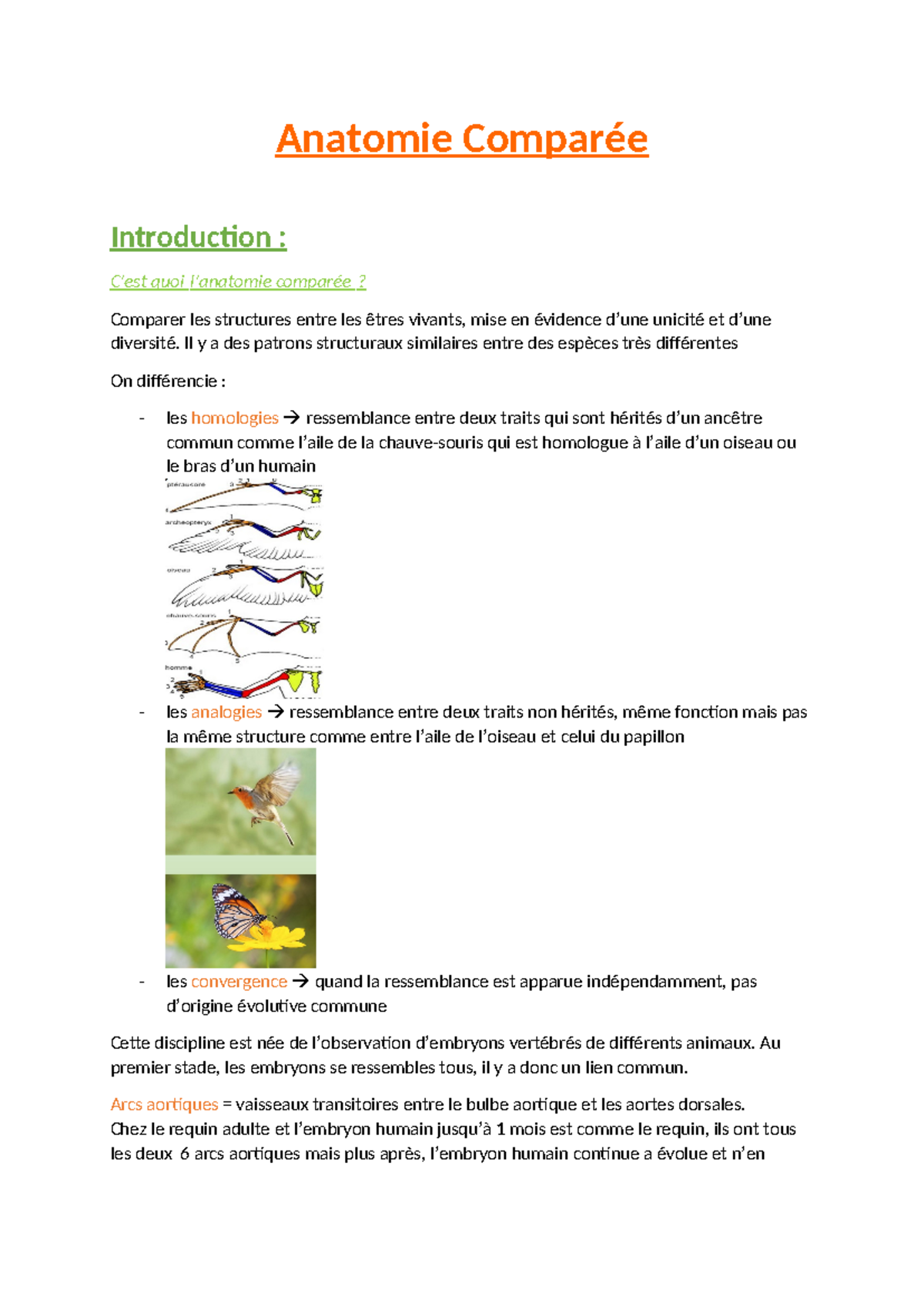 Chapitre 1 Bio Animale - Anatomie Comparée Introduction : C’est quoi l’anatomie comparée ...