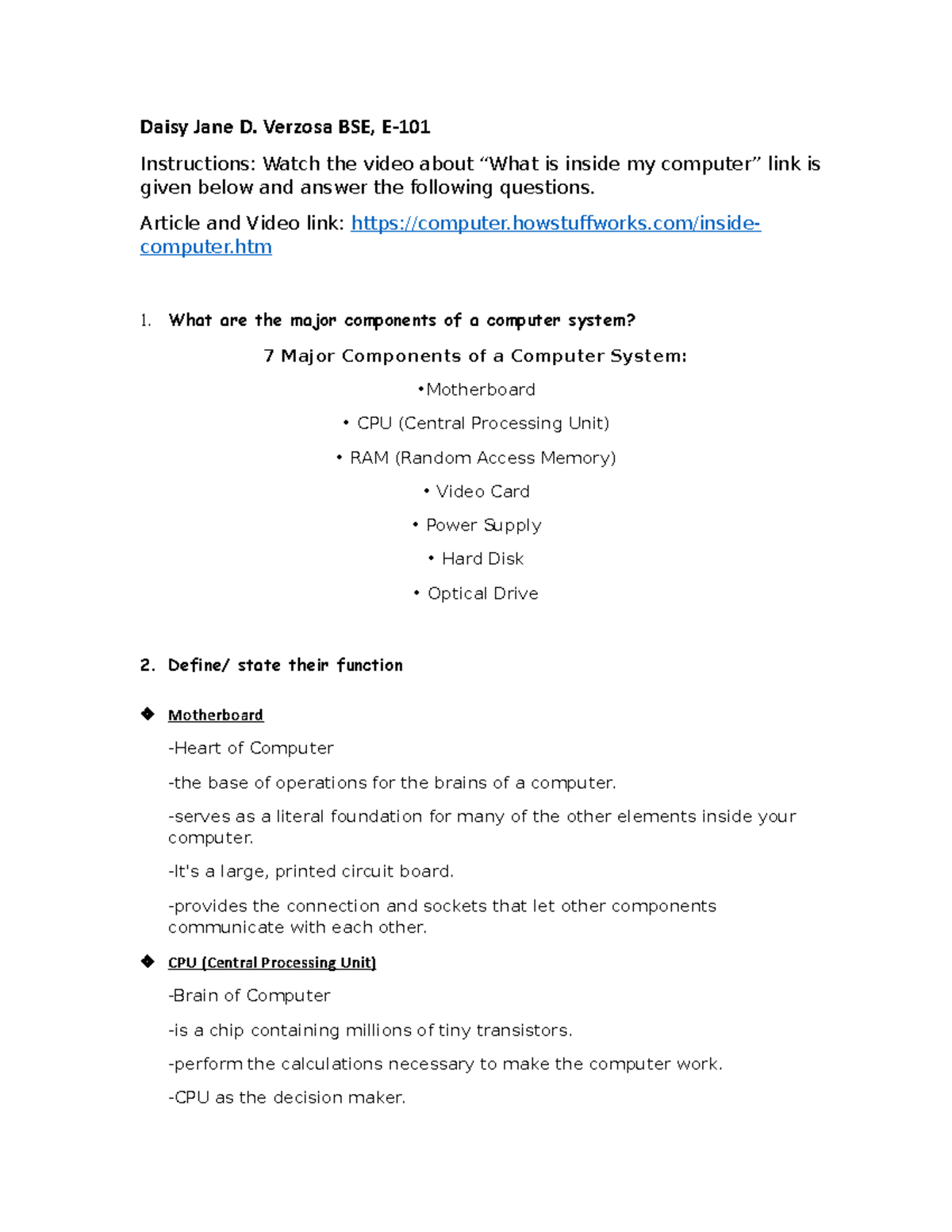 Computer System Essay for Students hakdog - Daisy Jane D. Verzosa BSE ...