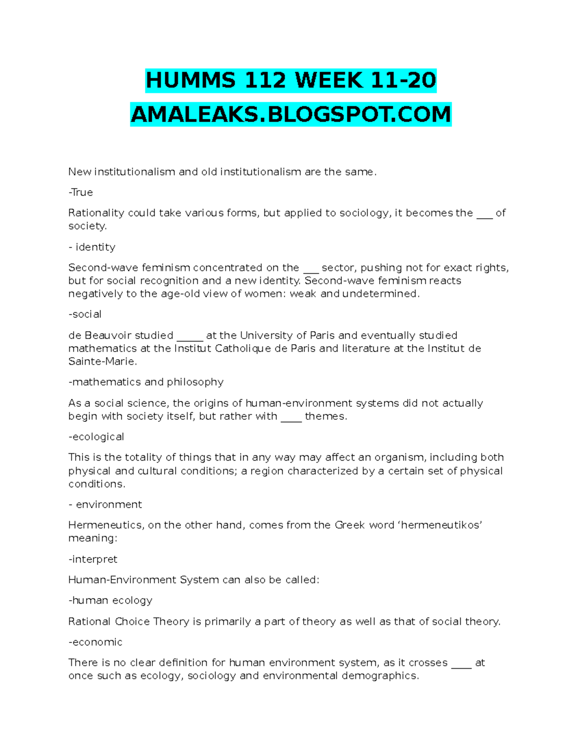 [ Amaleaks. Blogspot.COM] ( Humms-112) Week 11-20 - HUMMS 112 WEEK 11 ...