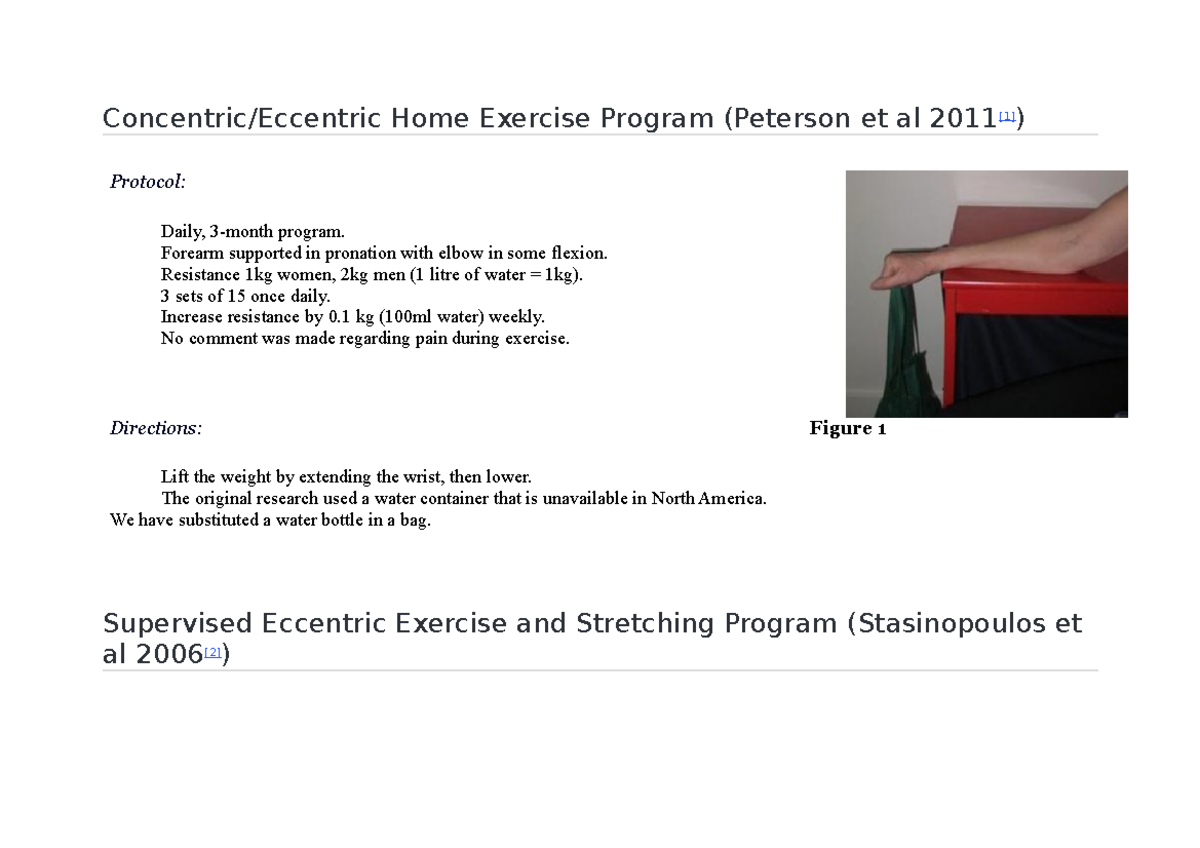 Tennis Elbow Exercise Prescription - Concentric/Eccentric Home Exercise ...