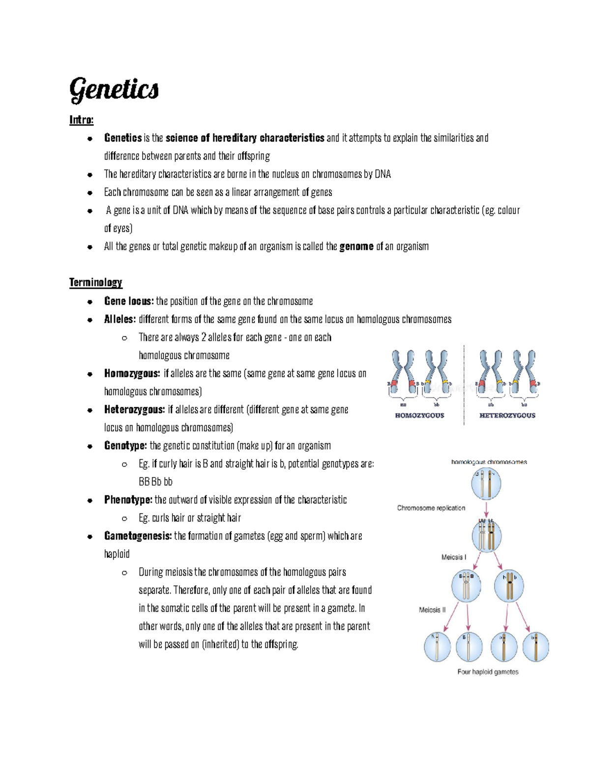 Genetics and evolution matric 2023 notes - Genetic Intro: Genetics is ...