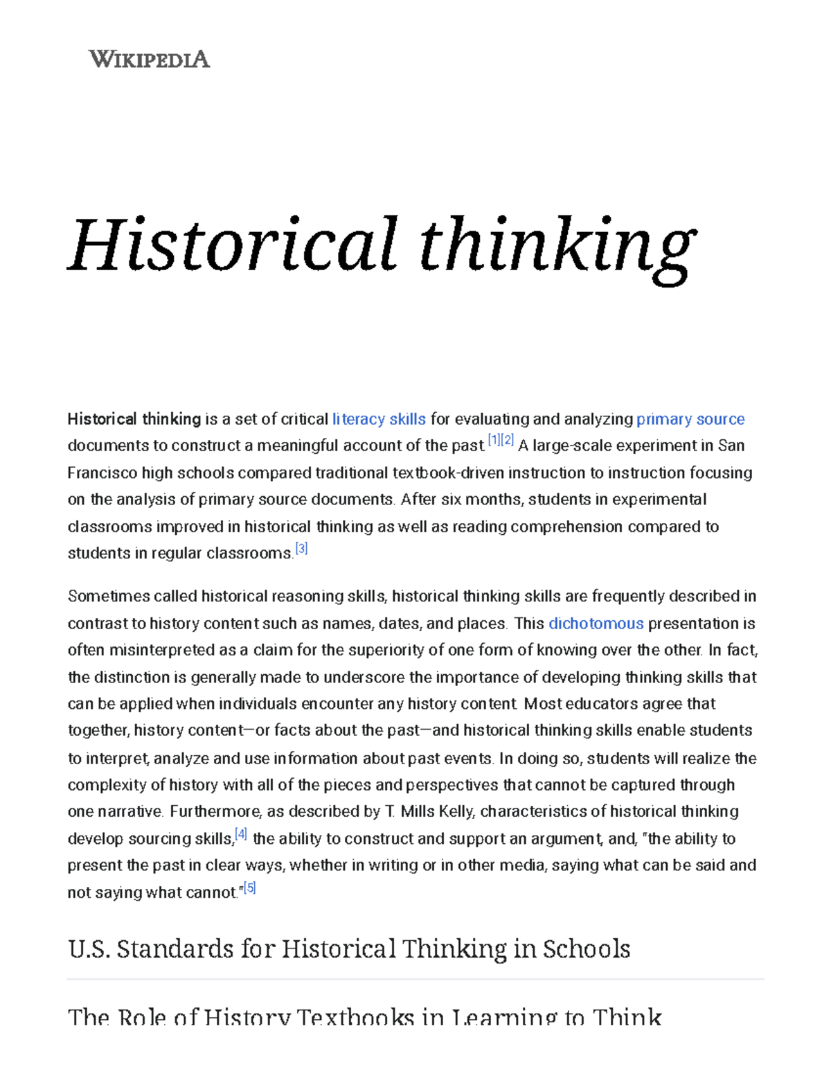 Historical thinking - Wikipedia - Historical thinking Historical ...
