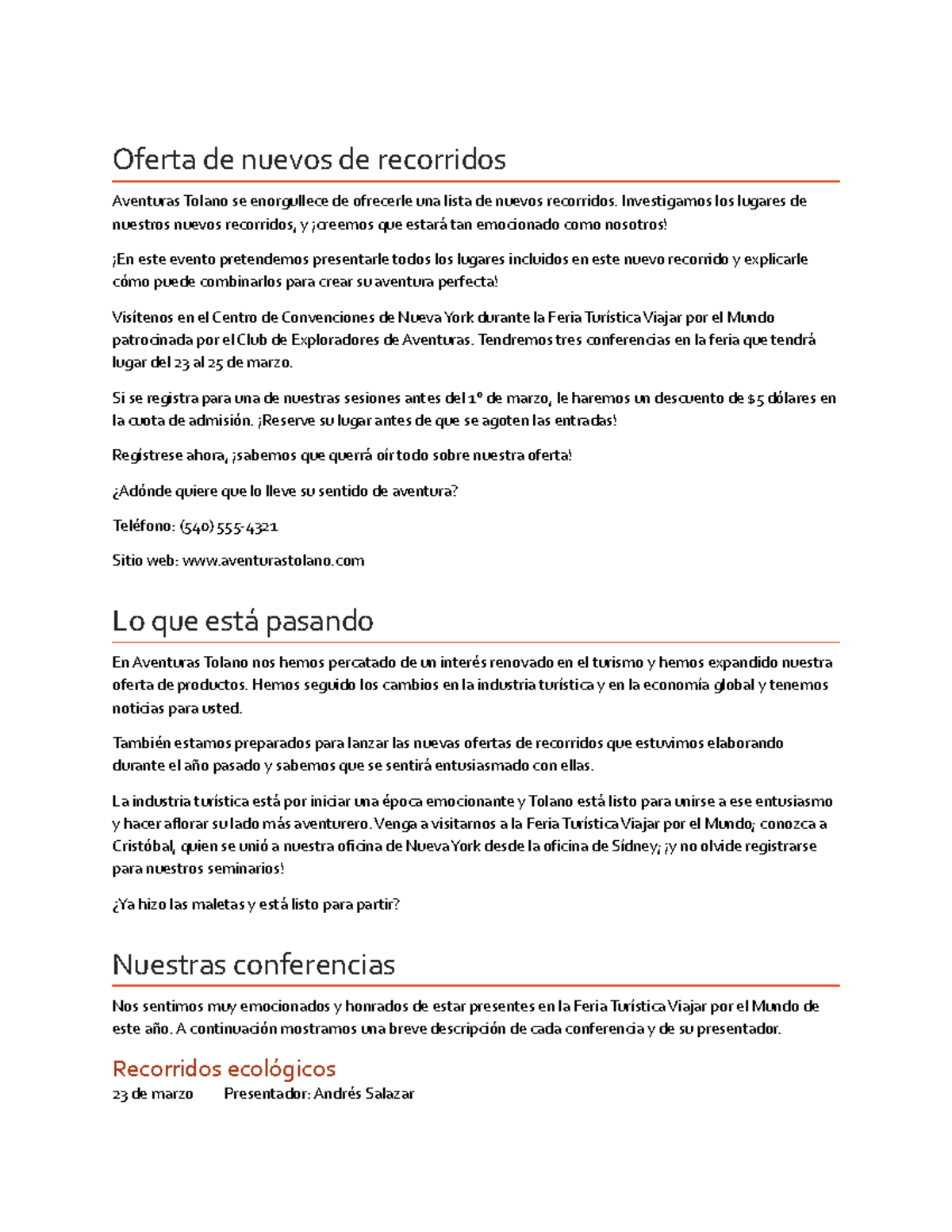 Folleto de la Feria Turística AS Editar - Oferta de nuevos de ...