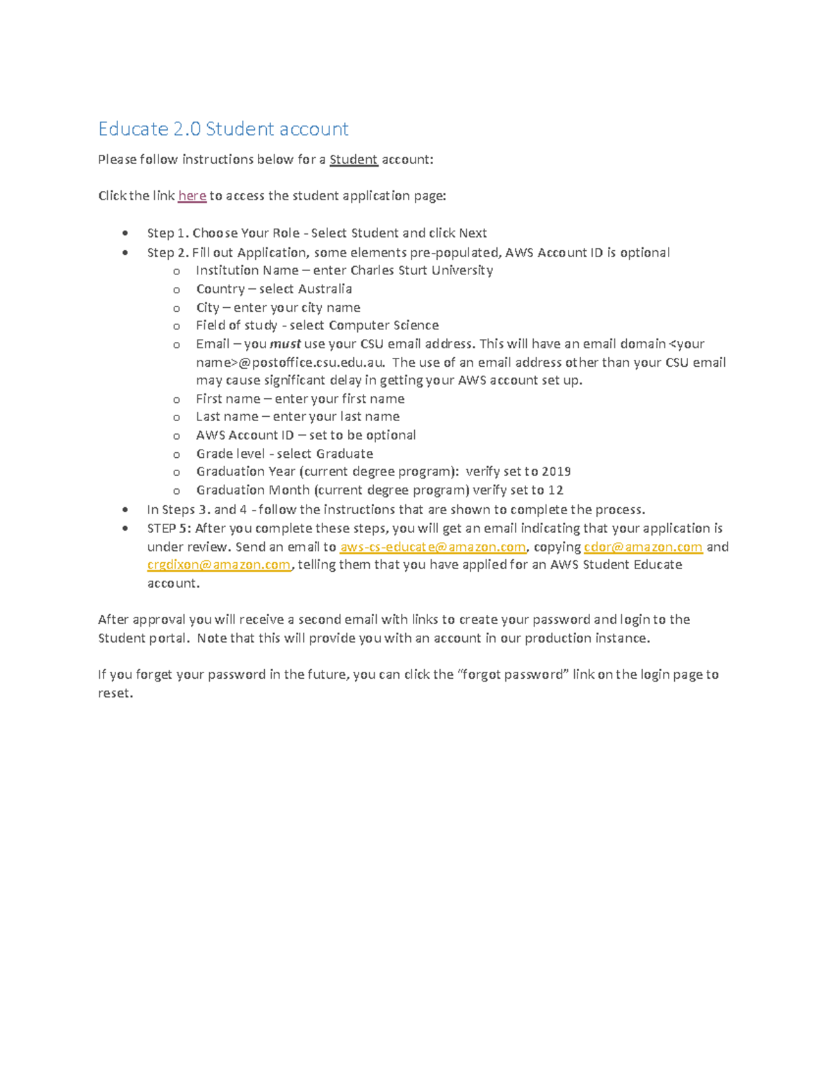 Create a Student AWS Educate Account - Educate 2 Student account Please ...