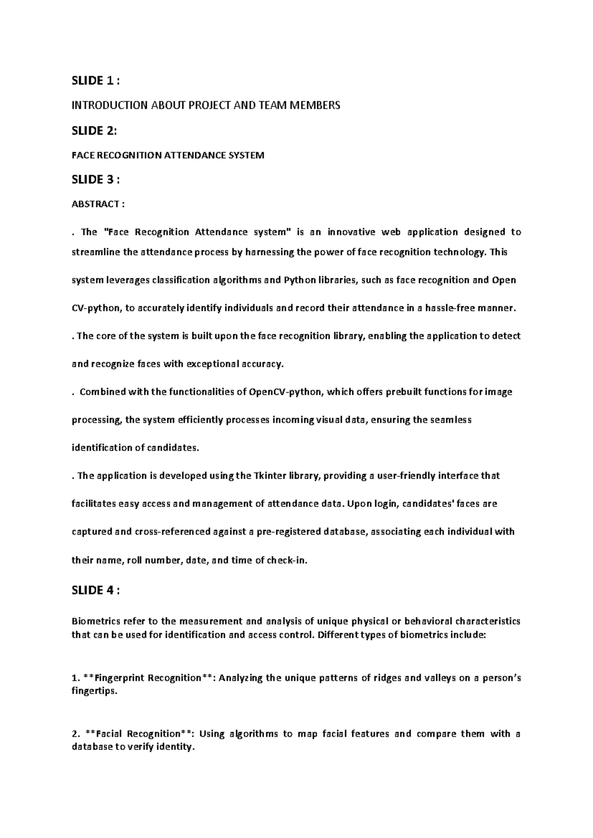 Explanation - Python code - SLIDE 1 : INTRODUCTION ABOUT PROJECT AND ...