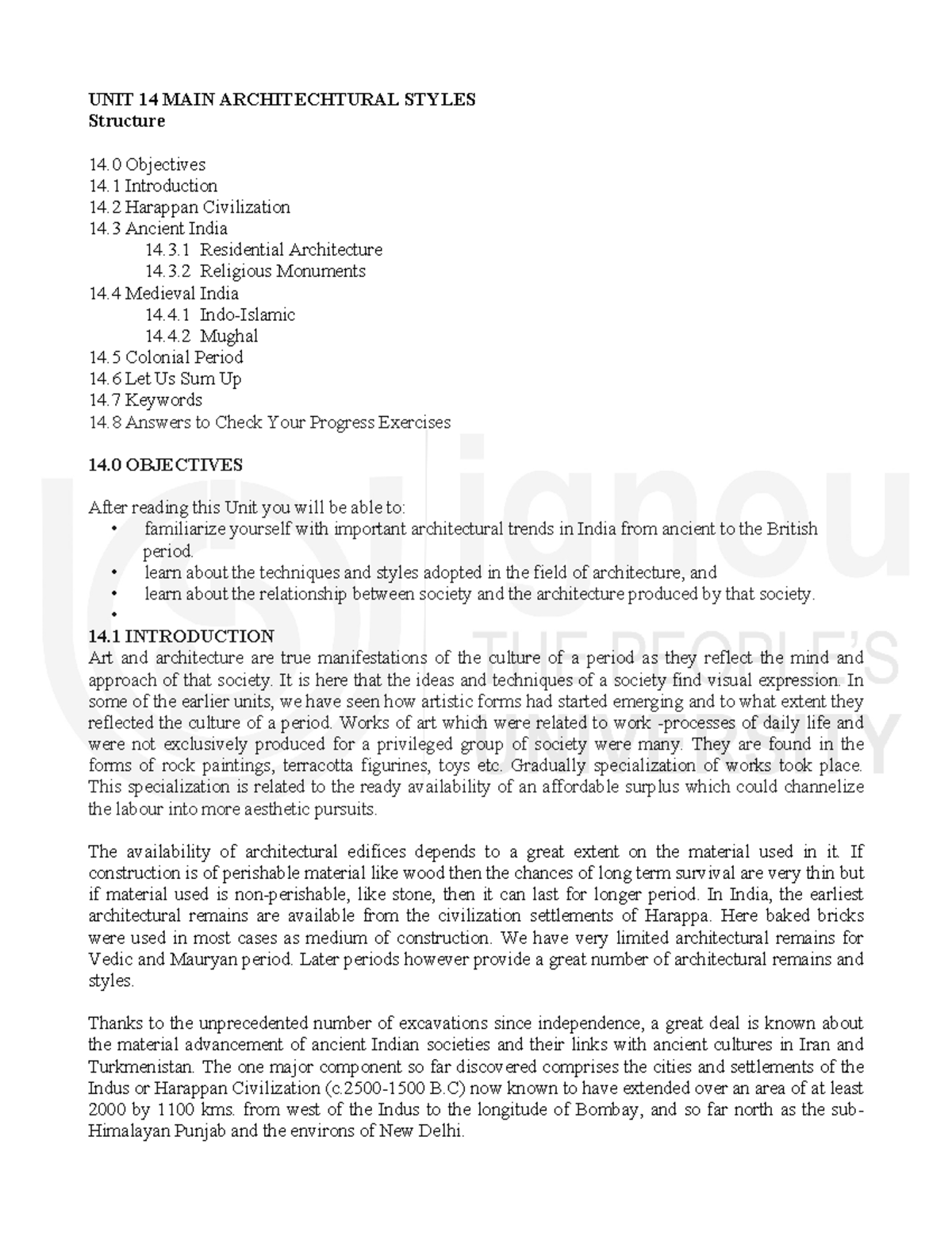 UNIT 14 - Good - UNIT 14 MAIN ARCHITECHTURAL STYLES Structure 14 ...