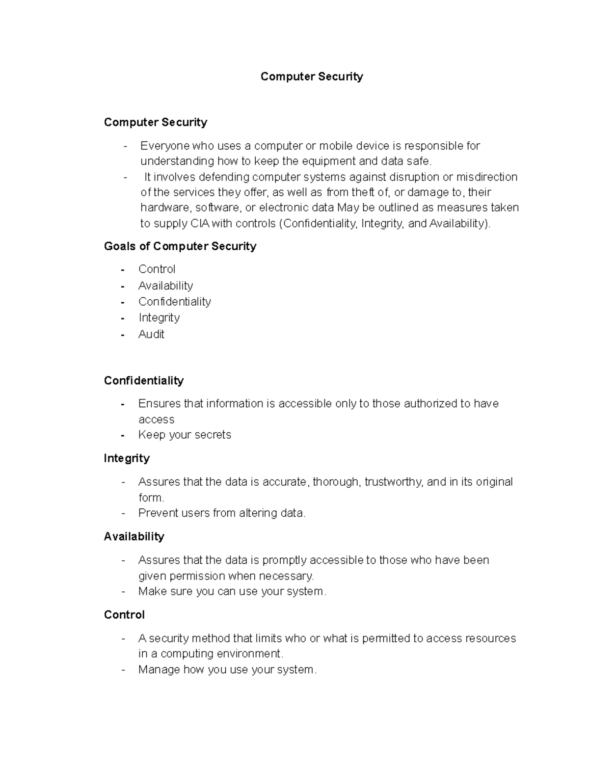 Computer Security Computer Security Computer Security Everyone Who Uses A Computer Or Mobile