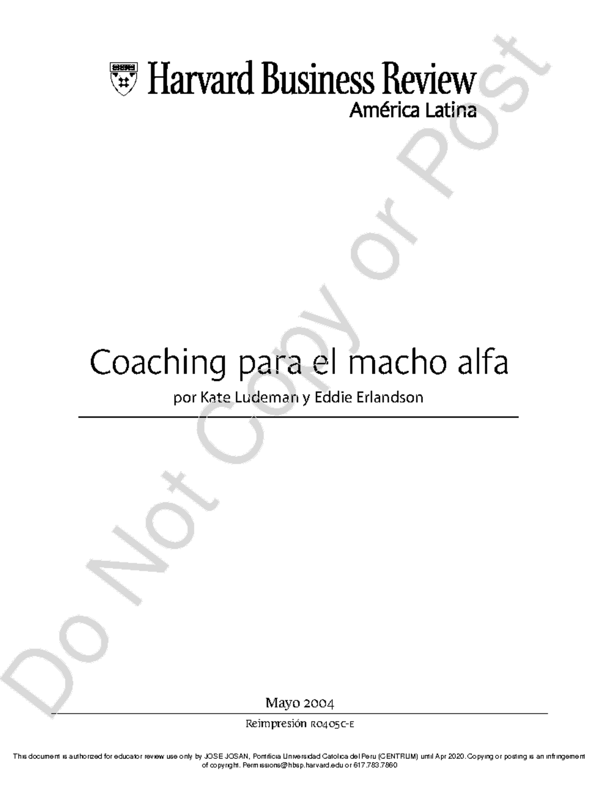 Ludeman 2004 - Lectura Ludema 2004 Hardvard - por฀Kate฀Ludeman฀y฀Eddie ...