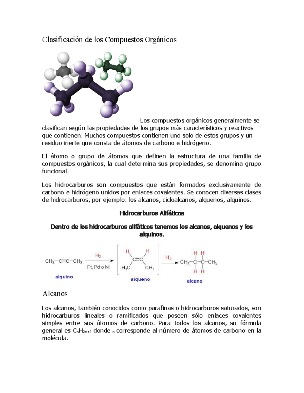 Clasificación de los Compuestos Orgánicos - Clasificación de los ...