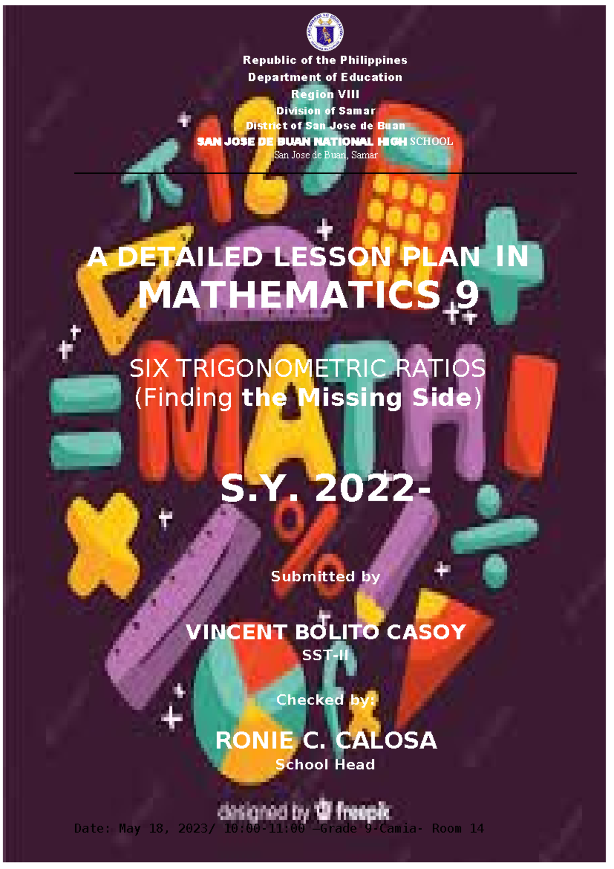 Detailed Lesson PLAN IN Mathematics - Republic of the Philippines ...