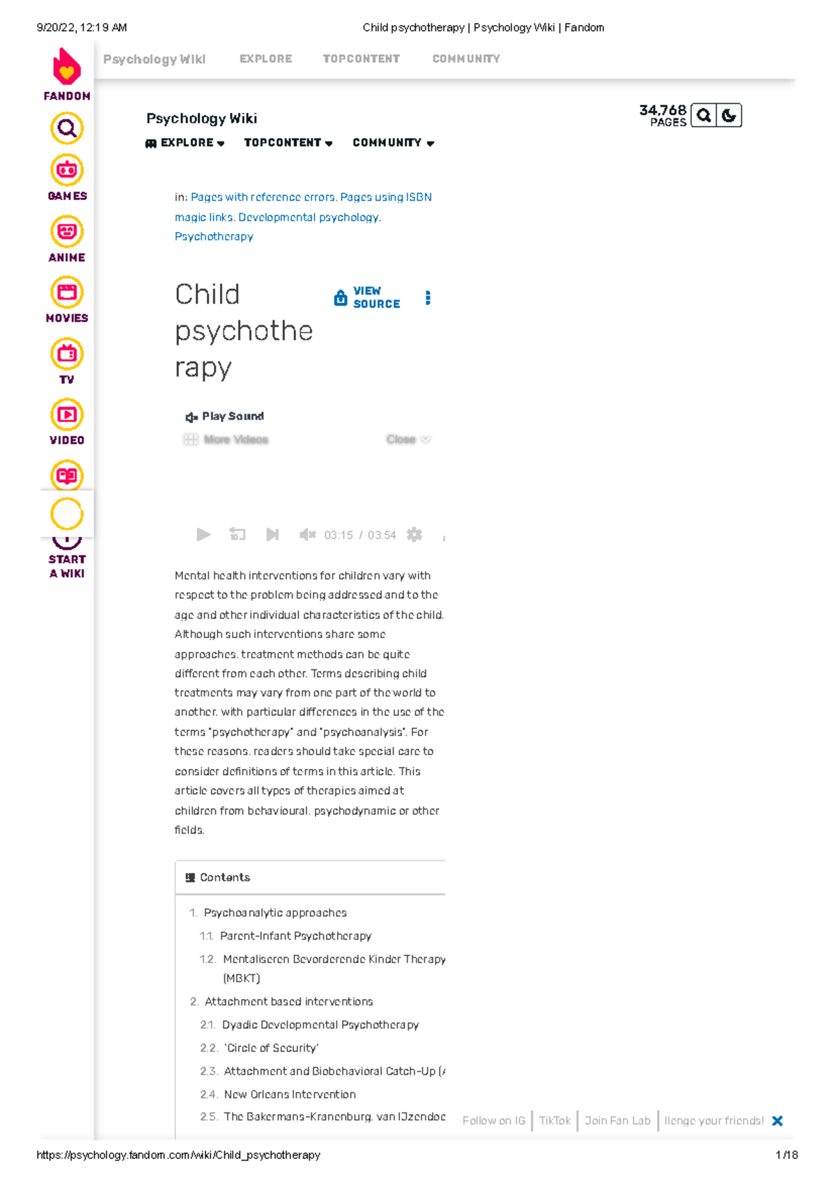 Child psychotherapy Psychology Wiki Fandom - Psychology Wiki 34, PAGES ...