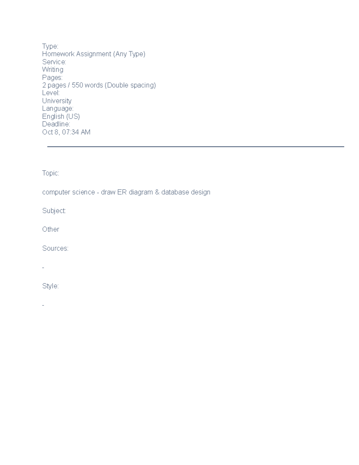 985503 - additional information - Type: Homework Assignment (Any Type ...