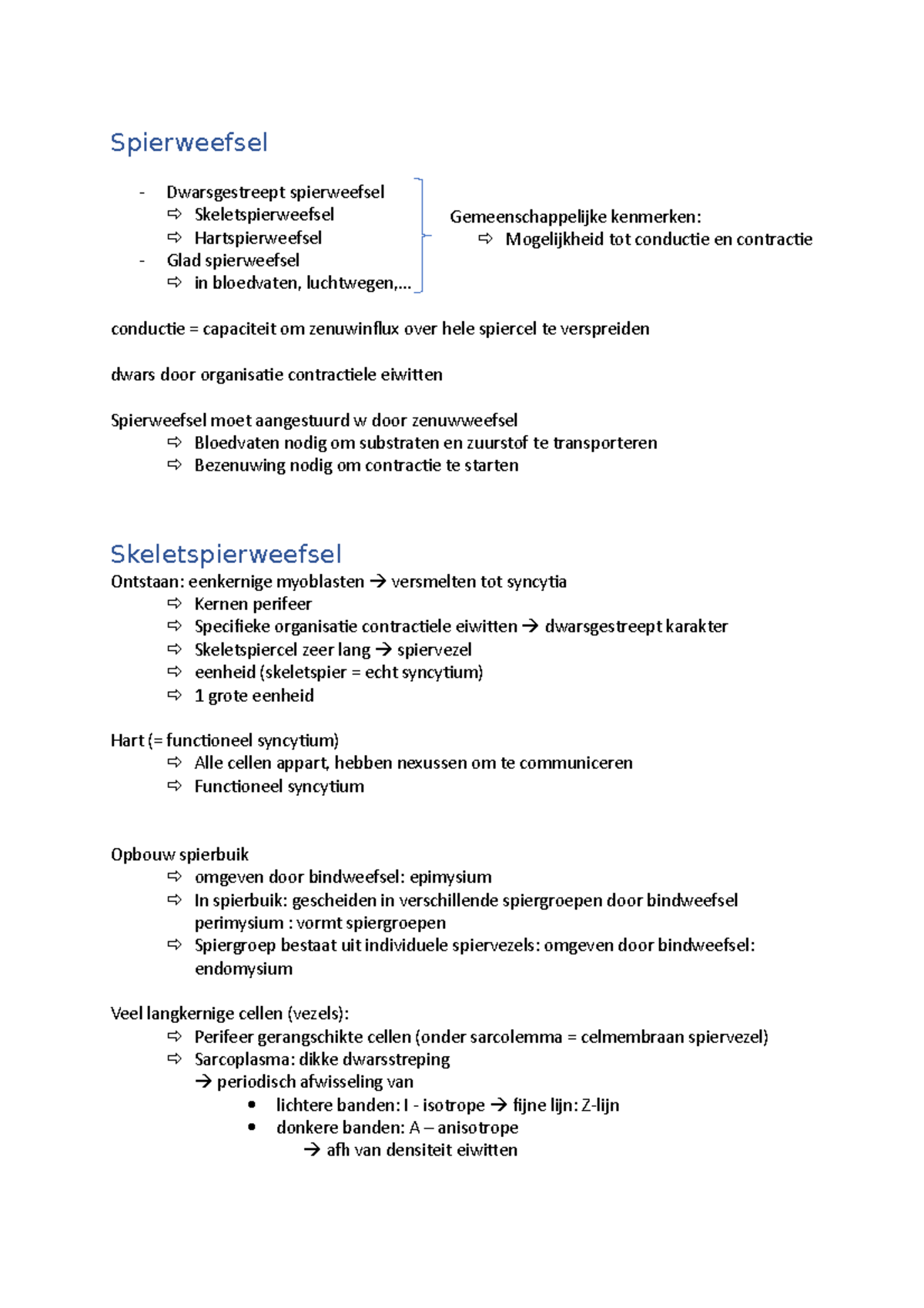 Spierweefsel - Spierweefsel Dwarsgestreept spierweefsel ...