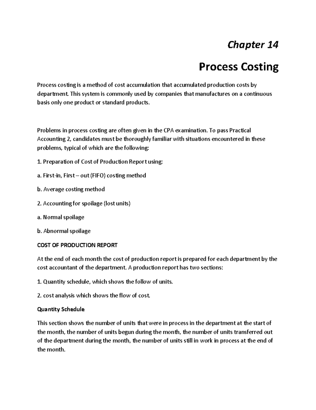 Chap.14 Guerrero Process Costing - Chapter 14 Process Costing Process costing is a method of ...