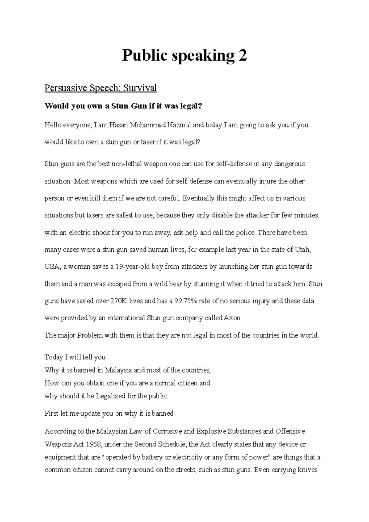 Public speaking 2 - Persuasive Speech - Public speaking 2 Persuasive ...