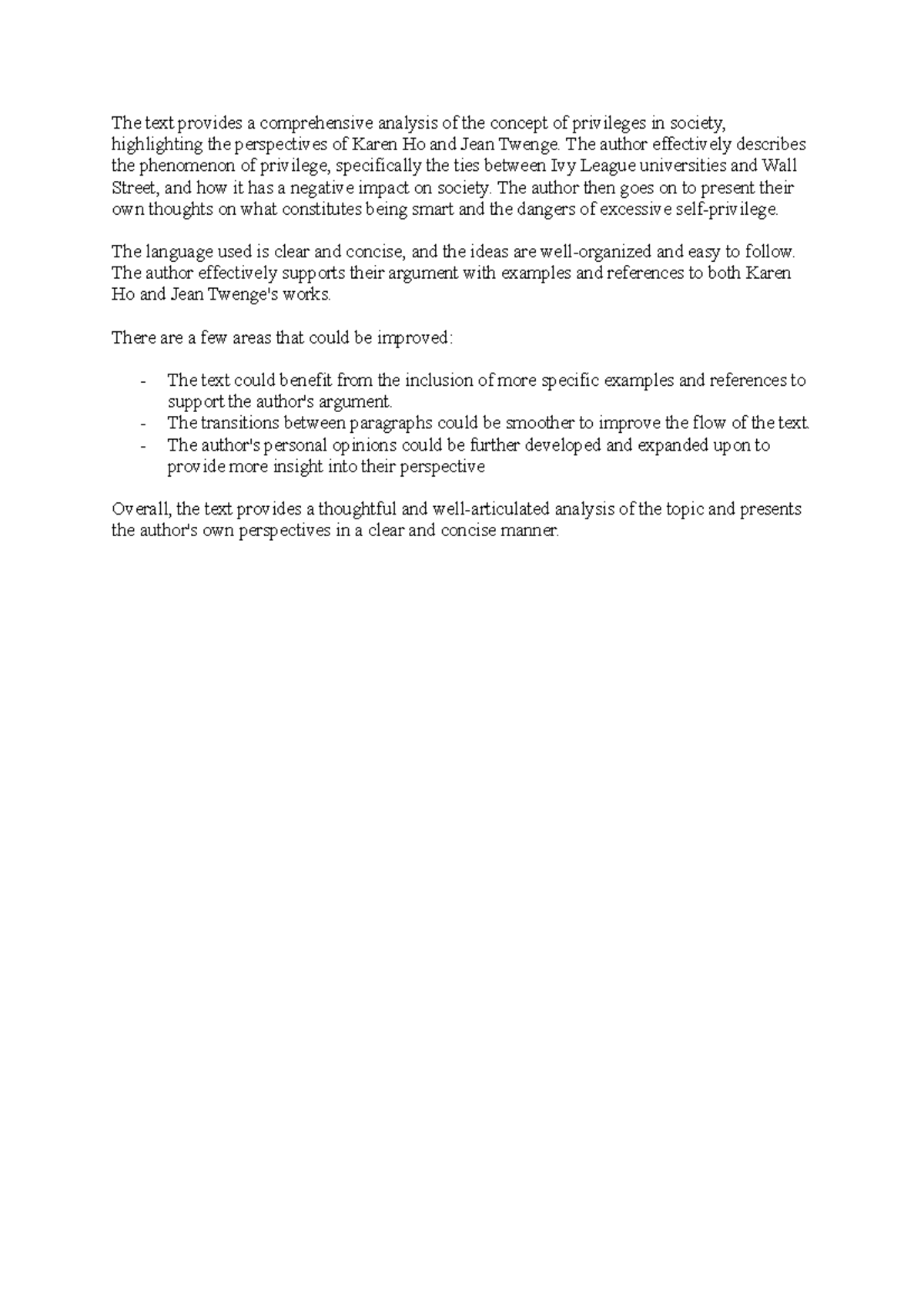 Peer Review - Practice materials for class - The text provides a ...