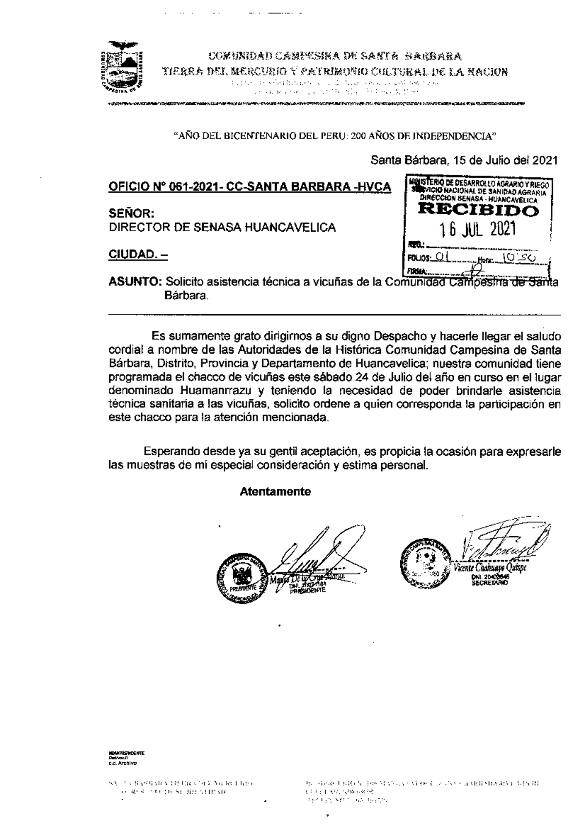 Oficio N° 061 - DESCRIPCION - Salud pública y epidemiología - Studocu