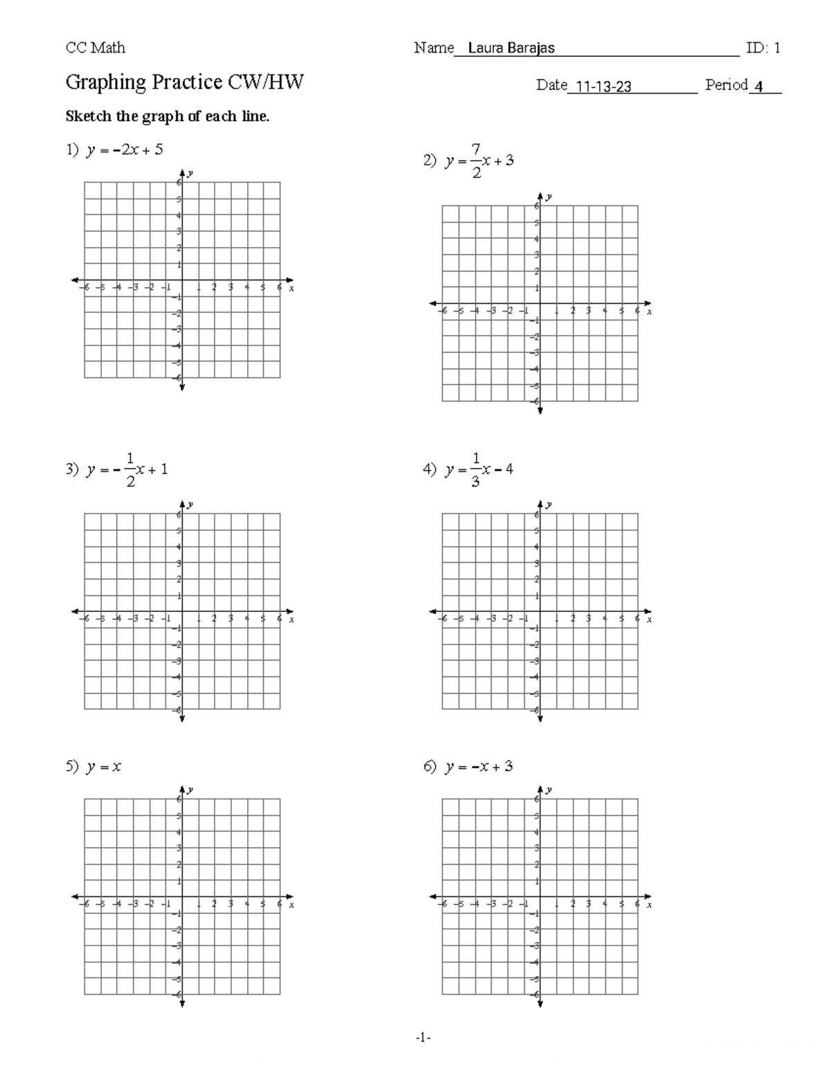 Copy of 3.1.7 Graphing Practice CW HW - ©I r 2 l 0 w 2 K 1 L oKTugtZaT ... Copy of 3.1.7 Graphing Practice CW HW - ©I r 2 l 0 w 2 K 1 L oKTugtZaT ...