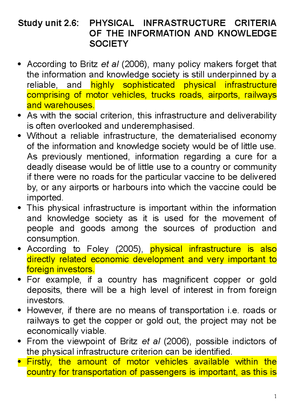 5. Physical infrastructure - Study unit 2: PHYSICAL INFRASTRUCTURE ...