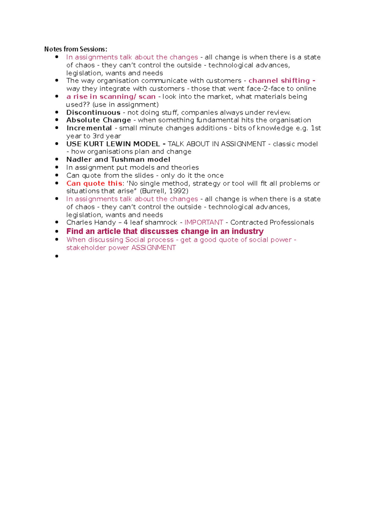 Notes from Sessions AS1 support - Notes from Sessions: In assignments ...