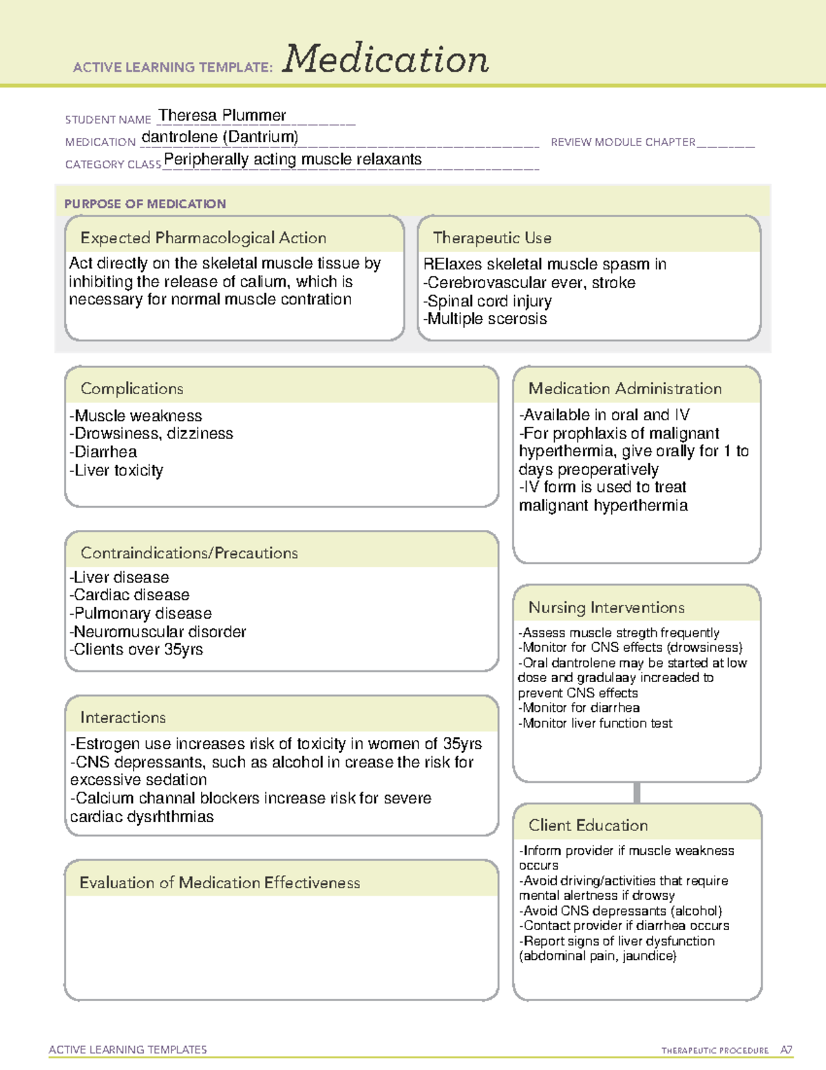 Dantrolene (Dantrium) - ACTIVE LEARNING TEMPLATES THERAPEUTIC PROCEDURE ...