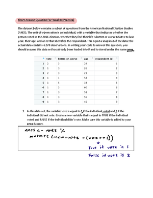 Econ 5 Week 7 Final Review- Prof. David Arnold - Short Answer Question ...