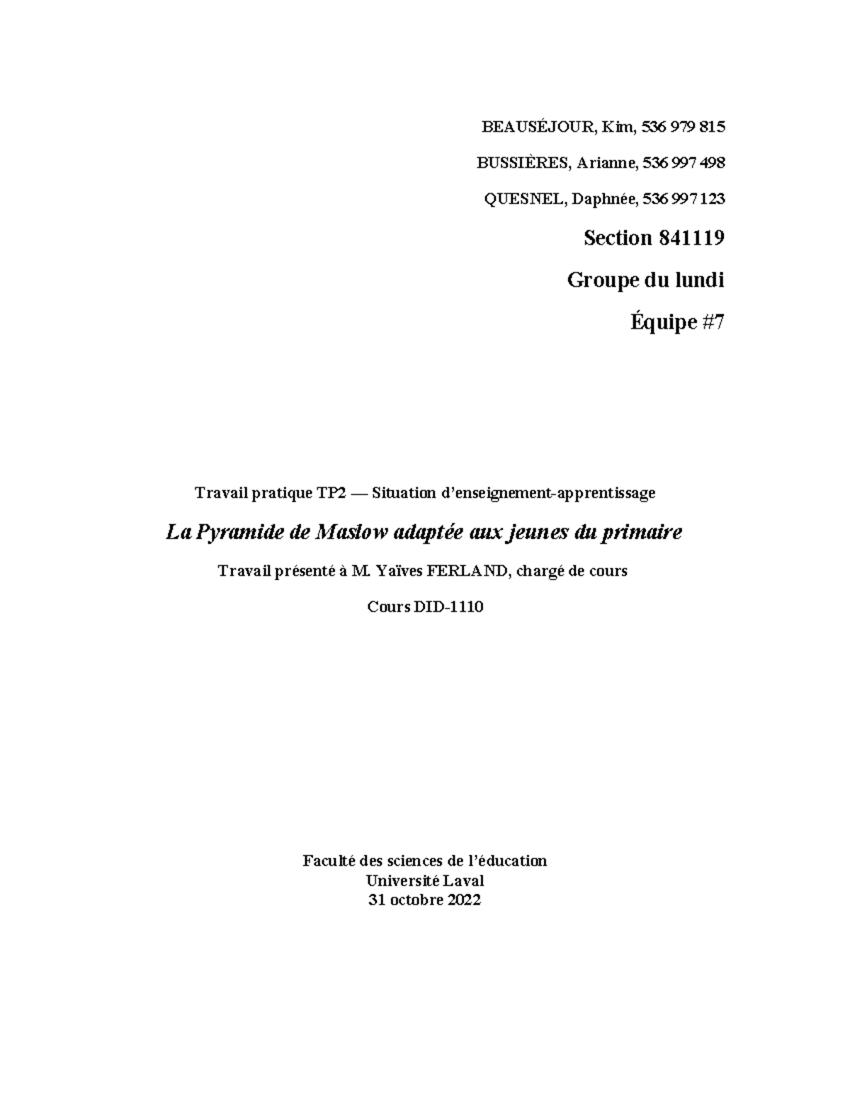TP2 SAE besoin région - BEAUSÉJOUR, Kim, 536 979 815 BUSSIÈRES, Arianne ...