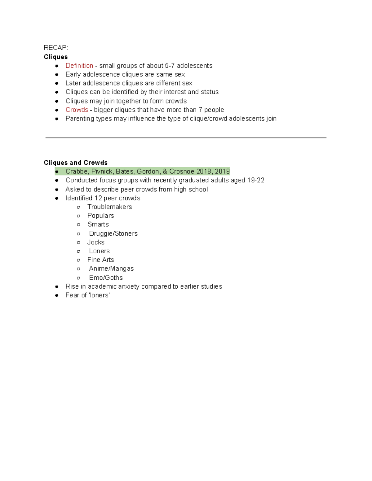 04/11/2024 Lecture Notes - RECAP: Cliques Definition - small groups of ...