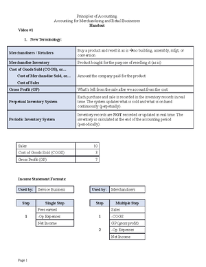 Handout #4 - Principles of Accounting Completing the Accounting Cycle ...
