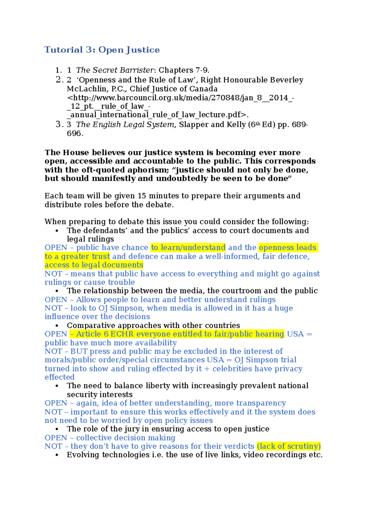 LJS Tutorial 3 - Tutorial 3: Open Justice 1. 1 The Secret Barrister ...