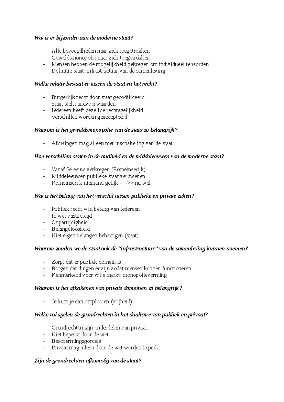 Uitwerking interview LE 2 - Wat is er bijzonder aan de moderne staat ...