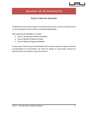 Pauta Prueba 1 - Econometría I - ECO 350 ECONOMETRÍA I, SECCIÓN 3 SEGUNDO SEMESTRE 2022 PRUEBA 1 ...