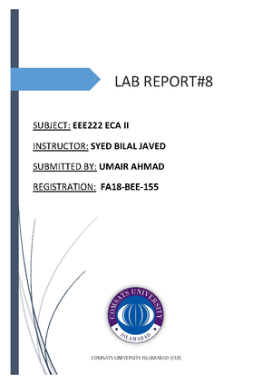 LAB 10 ECA 2 - LAB REPORT - EEE222 - Electrical Circuit Analysis II ...