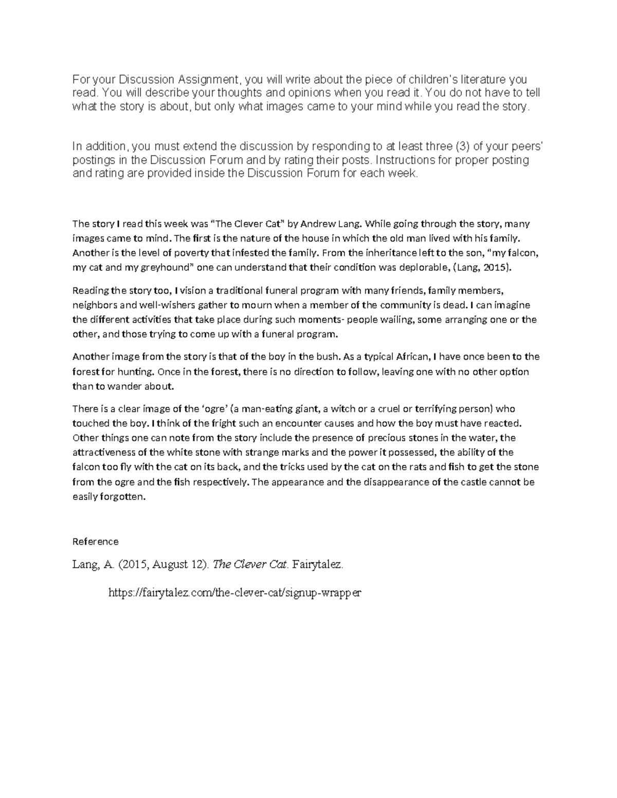 Discussion Assignment unit 7 - For your Discussion Assignment, you will ...