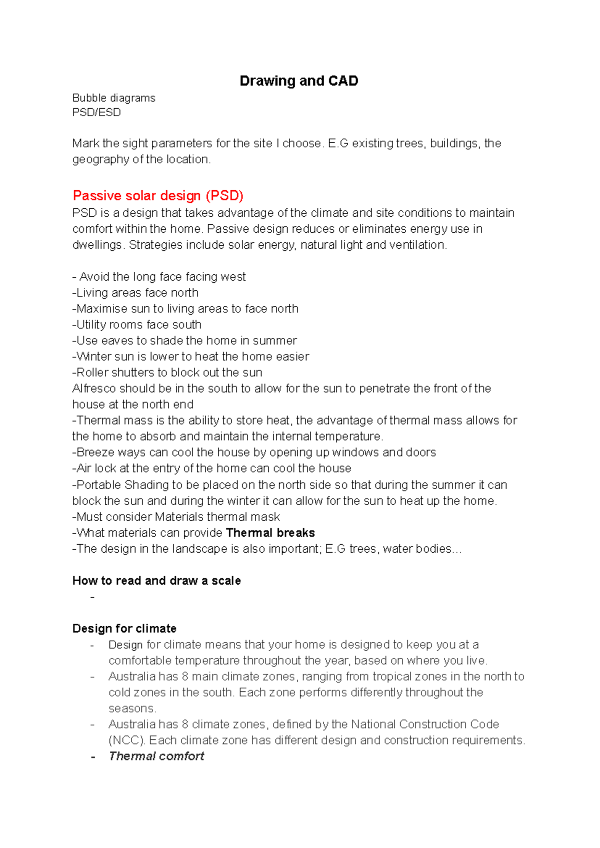 Drawing and CAD - week 1 notes - Drawing and CAD Bubble diagrams PSD ...