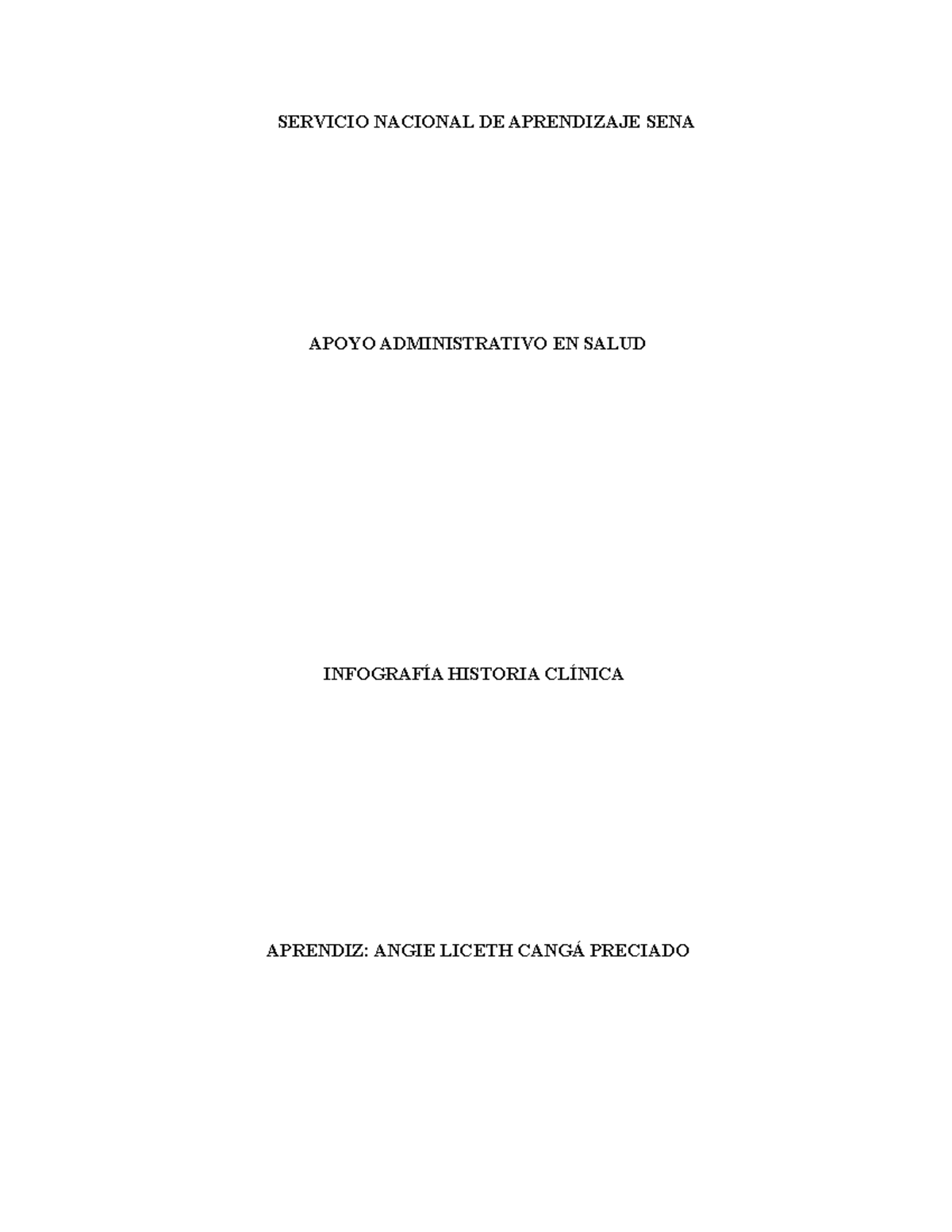 Infografia de la historia clínica Angie Preciado - SERVICIO NACIONAL DE ...