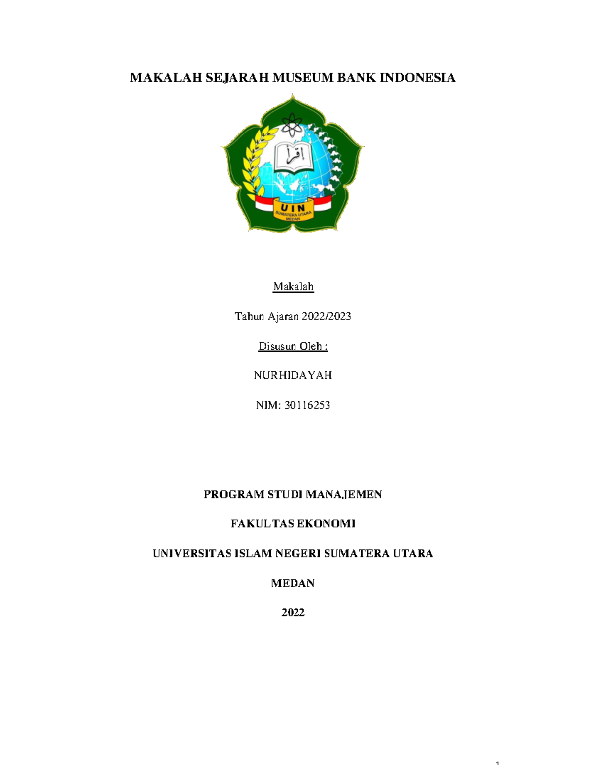 Makalah Sejarah Museum BANK Indonesia - MAKALAH SEJARAH MUSEUM BANK ...