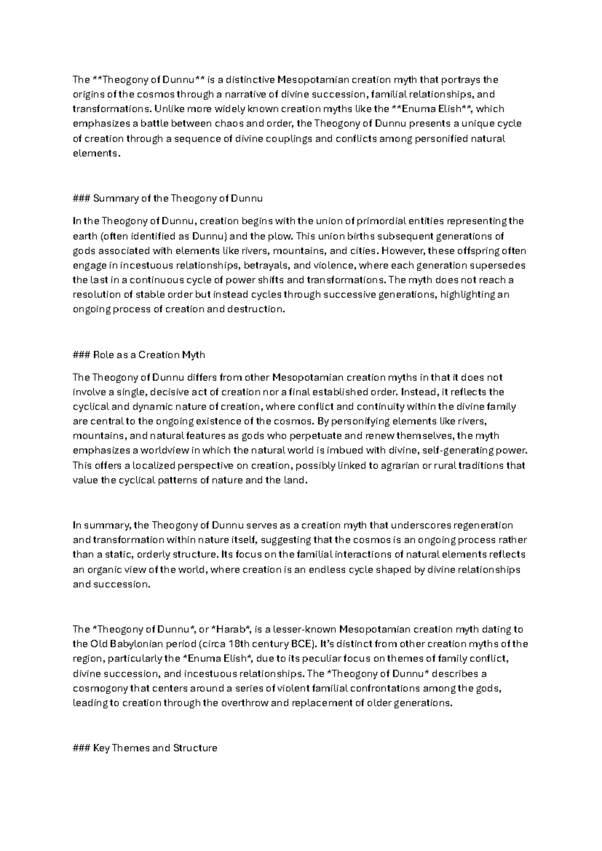 Theogony of Dunnu - Ancient cultures 251 summary - The Theogony of ...