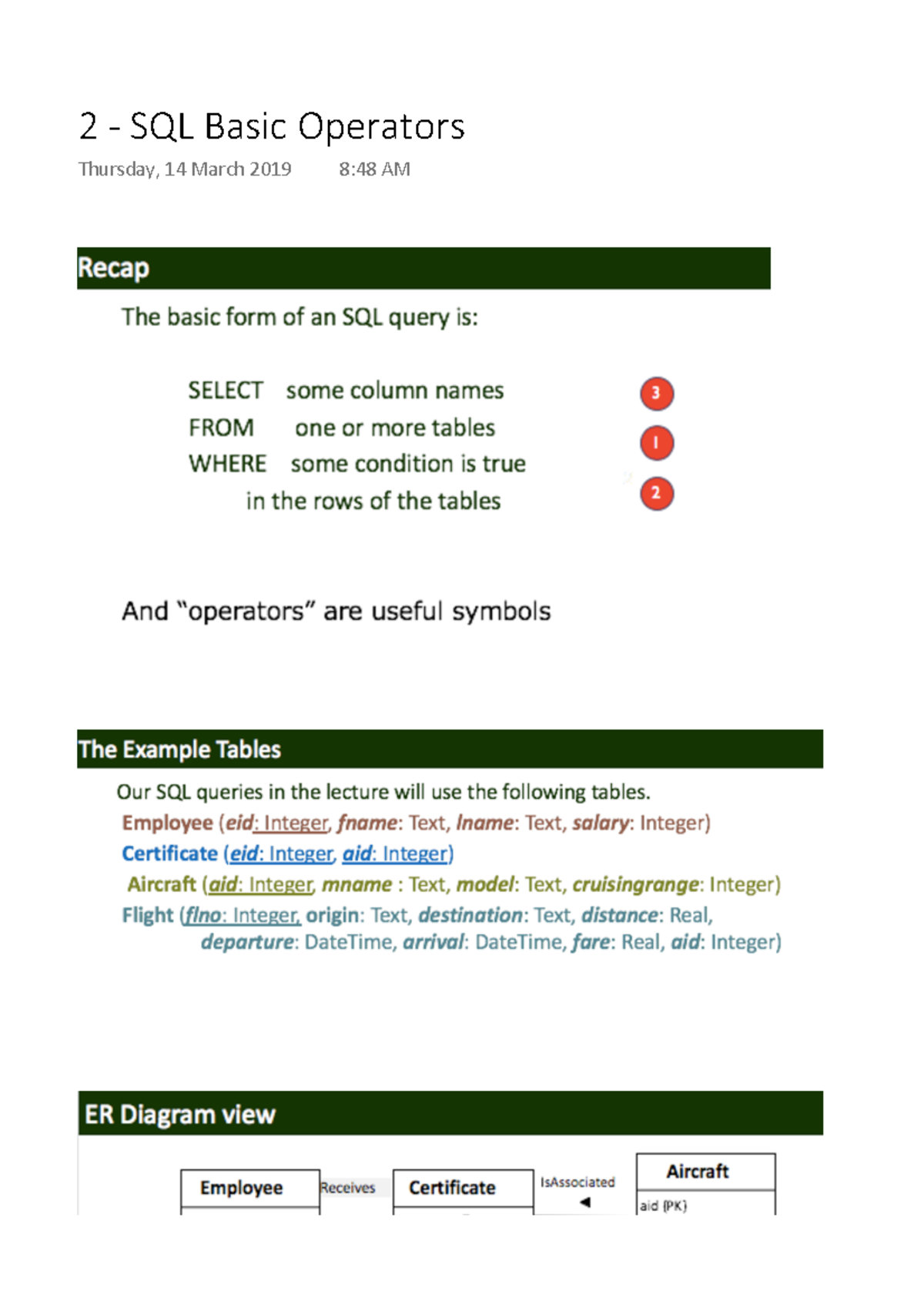 Info151 Lecture 2 Warning Tt Undefined Function 32 2 Sql Basic
