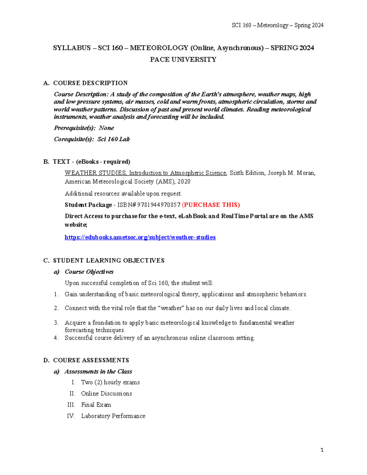 Sci 160 Syl spring 2024 - SYLLABUS – SCI 160 – METEOROLOGY (Online ...