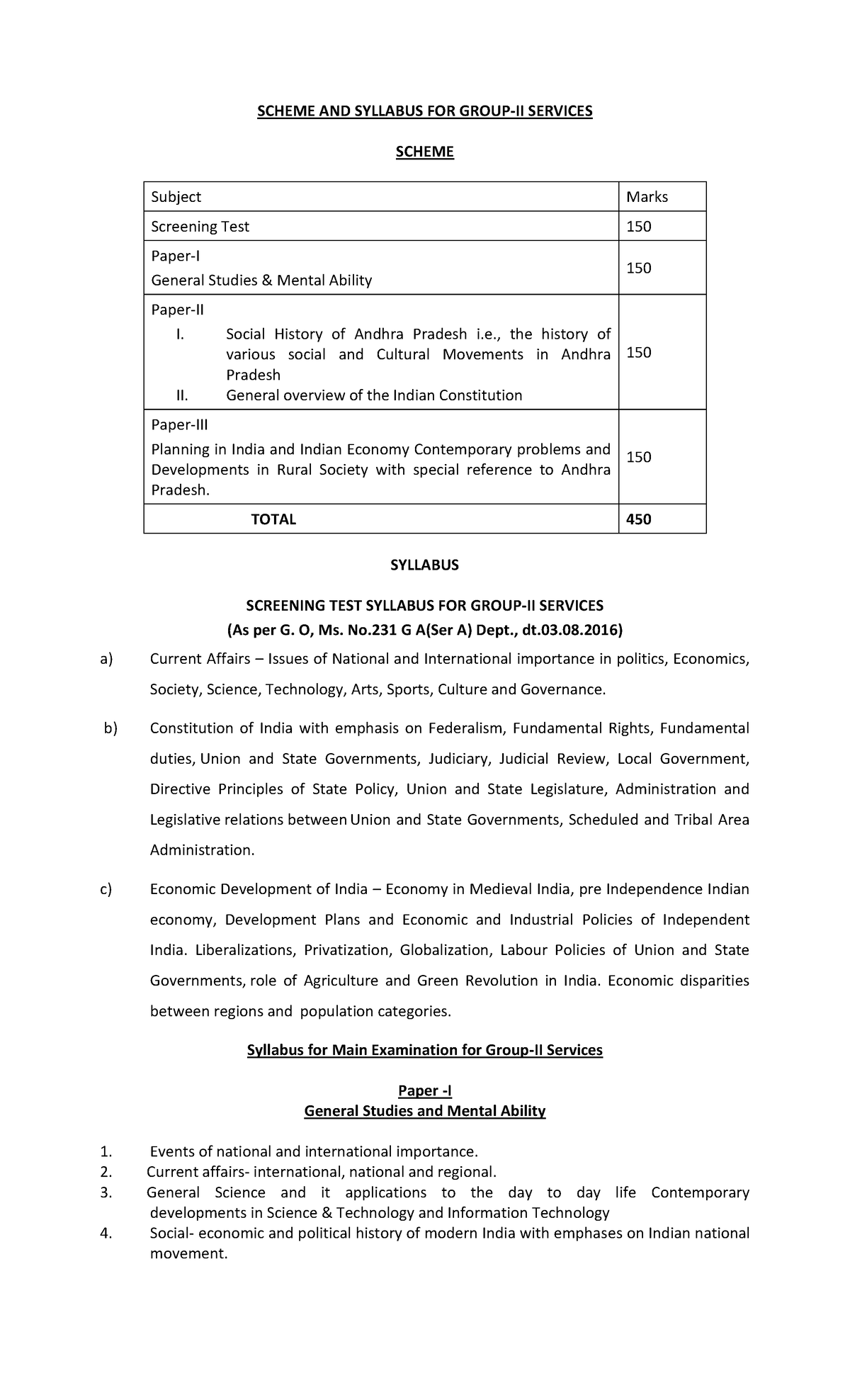 Group-II Syllabus - Present - SCHEME AND SYLLABUS FOR GROUP-II SERVICES ...