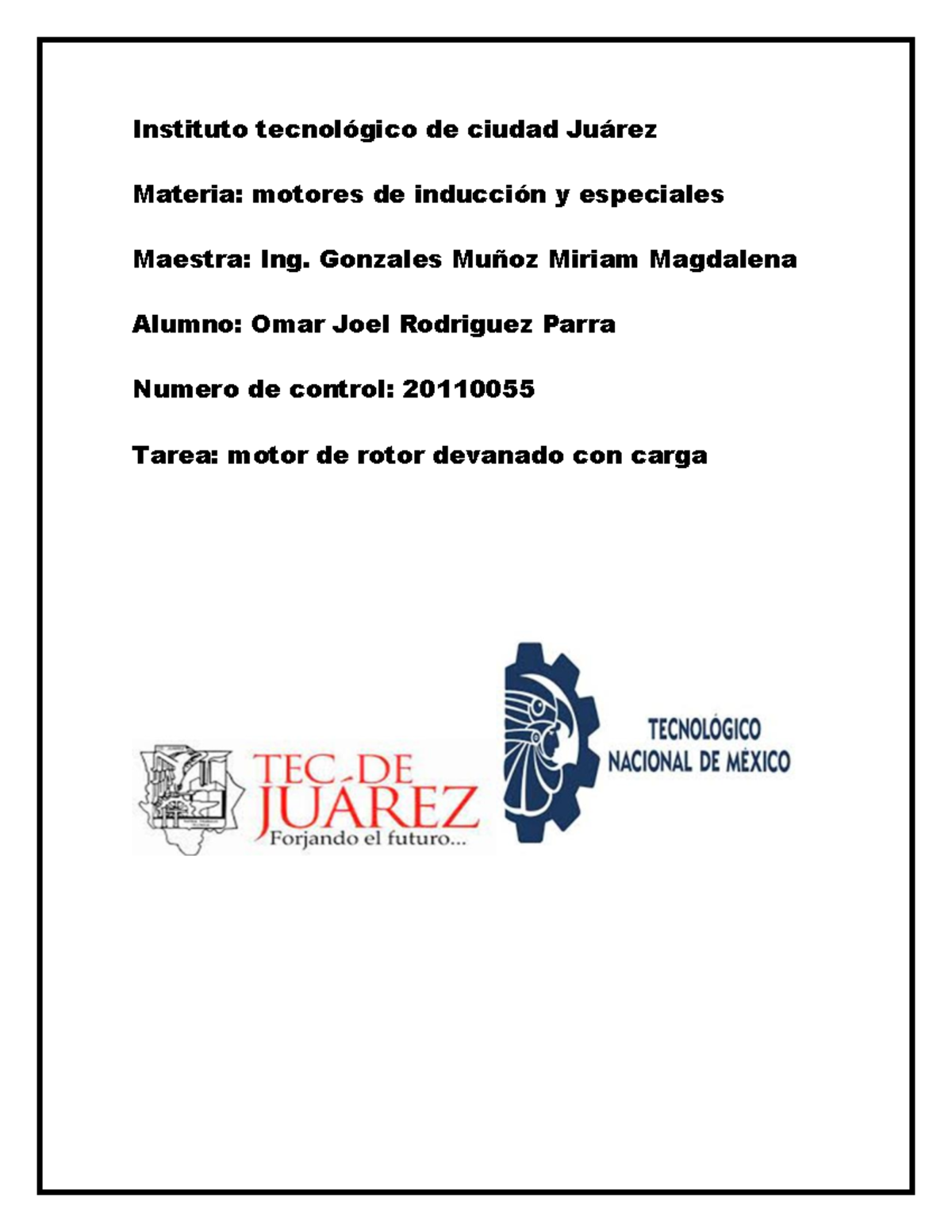 Motor de rotor devanado con carga - Instituto tecnológico de ciudad ...