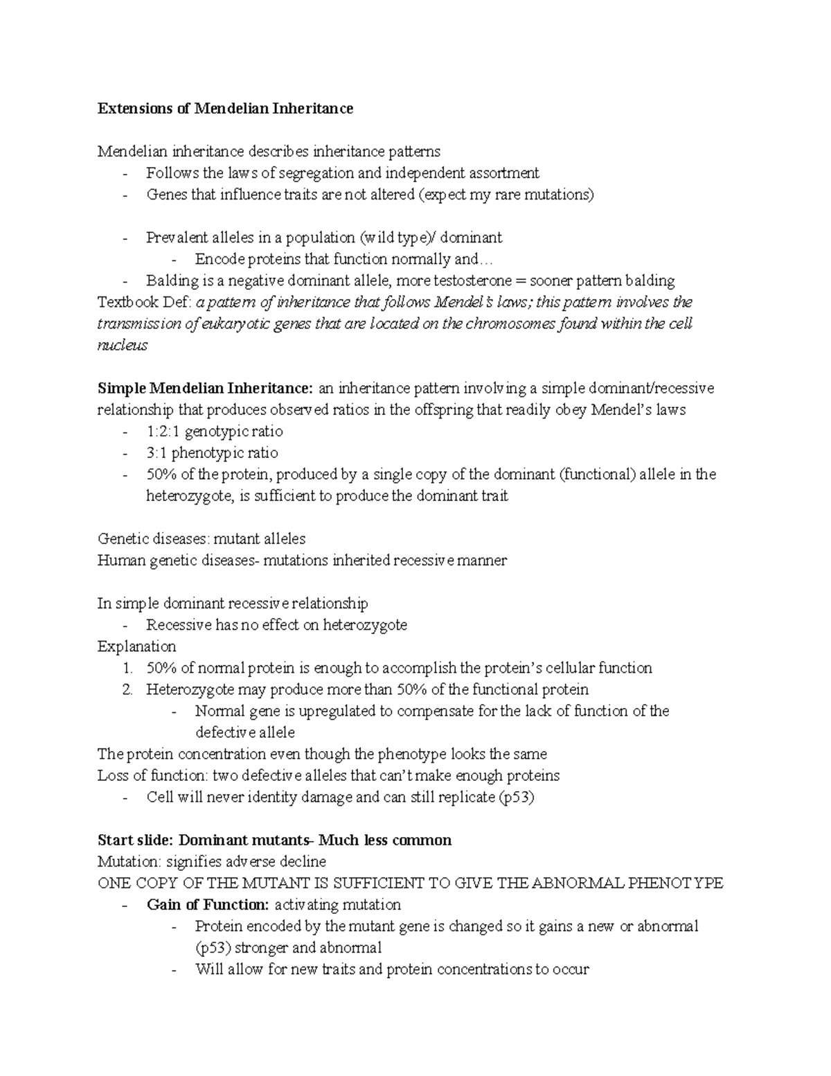 Chapter 4 Genetics - Dr V Extensions of Mendelian Inheritance ...