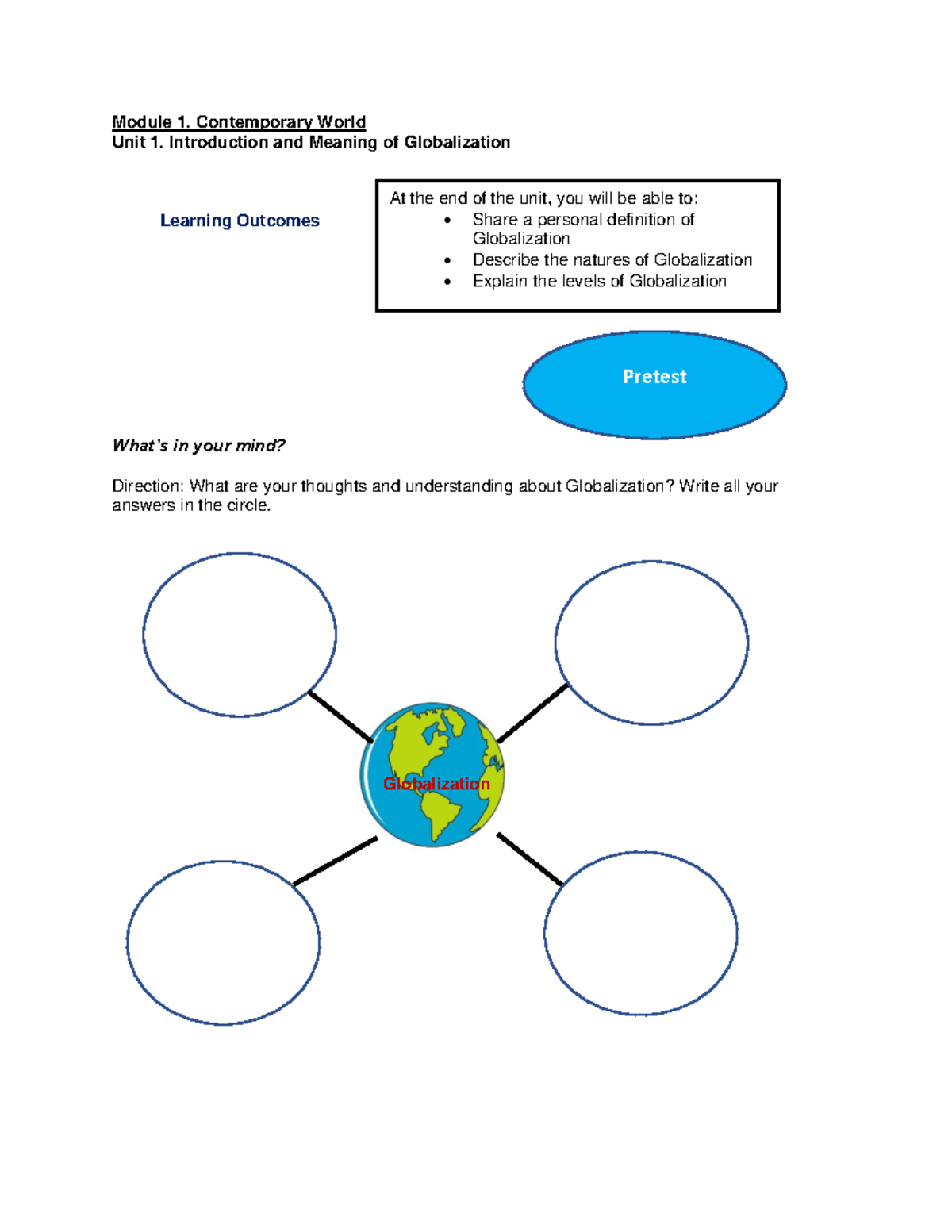 GLOBALIZATION EFFECTS - Module 1. Contemporary World Unit 1 ...