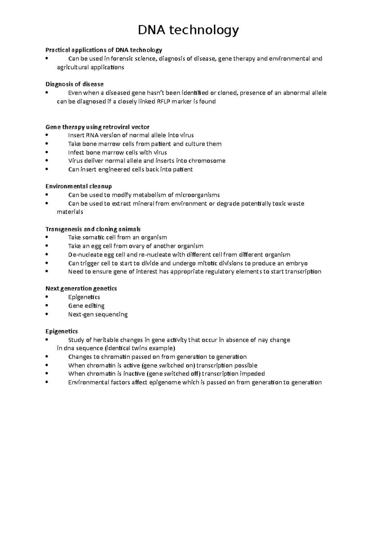 DNA technology - Lecture notes 26-27 - DNA technology Practical ...