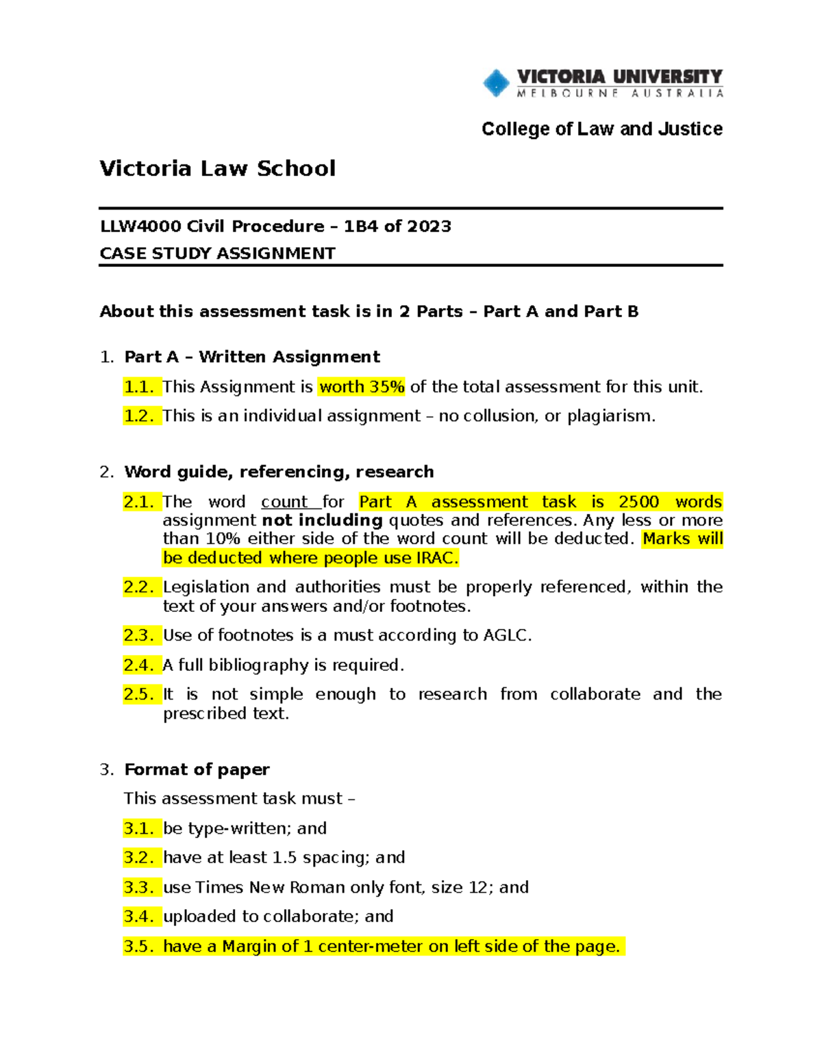 Assignment Info - LLW4000 - VU - Studocu
