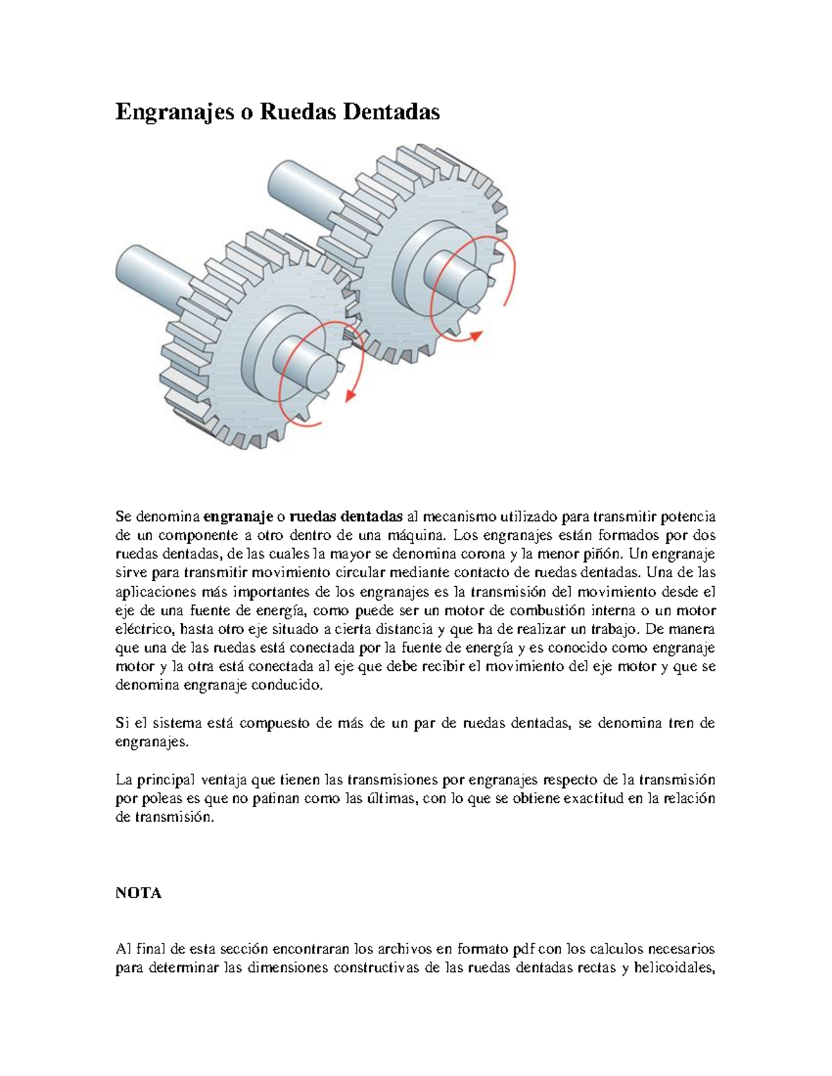 Engranajes o Ruedas Dentadas Maquinas HERR. 2 - Engranajes o Ruedas ...