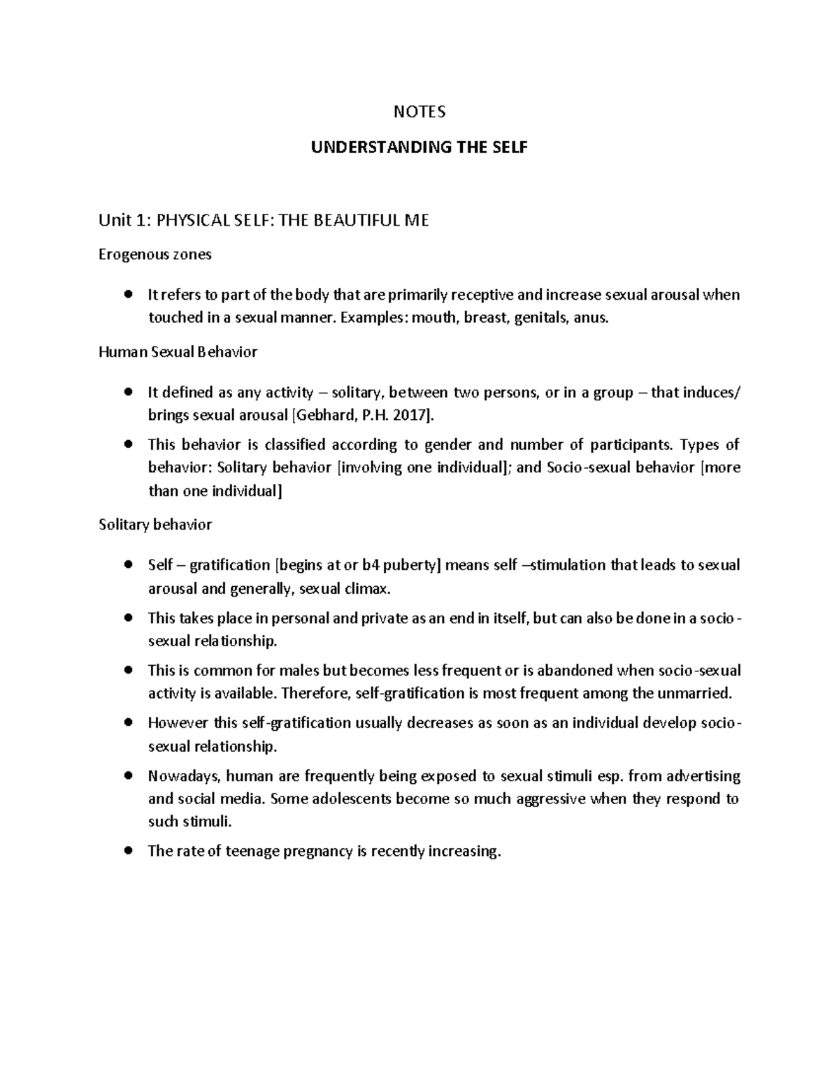 UTS - Physical Self - Lecture notes 2 - Accountancy - DLSU - Studocu