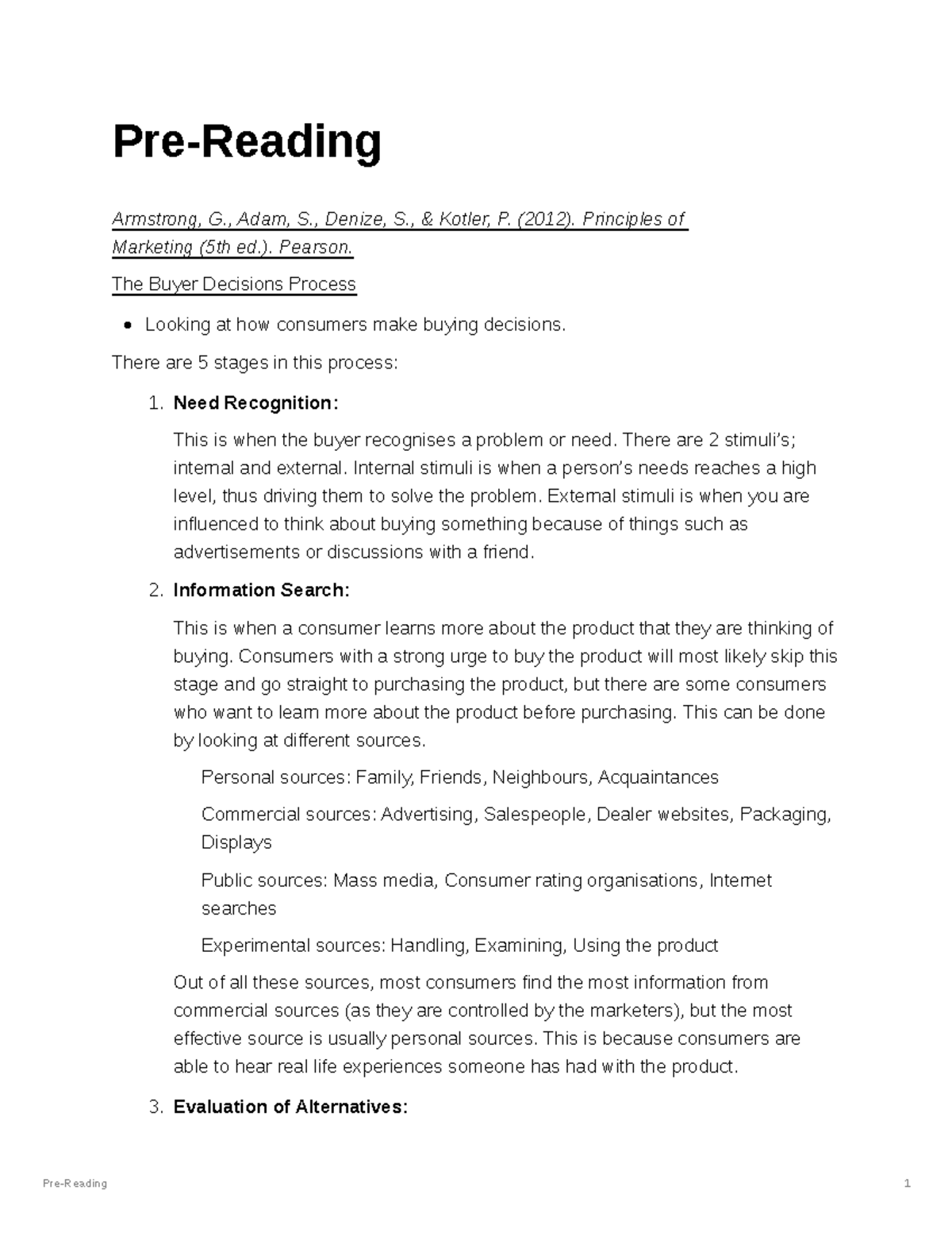 Module 7 Pre-Reading Part 1 - Pre-Reading 1 Pre-Reading Armstrong, G ...