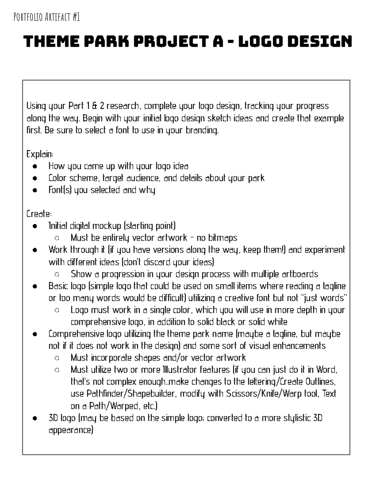 Nick - Entrep. Theme Park Project A - Theme Park Project A - Logo ...